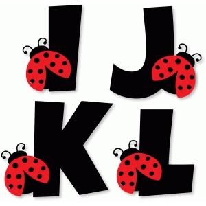 Silhouette Design Store - View Design #78496: ladybug alphabet - i j k l
