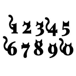 Silhouette Design Store - View Design #152818: cat numbers set