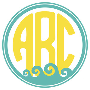 Silhouette Design Store - View Design #138620: waves monogram FRAME