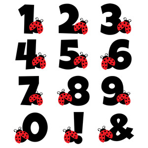 Silhouette Design Store - View Design #136430: ladybug numbers
