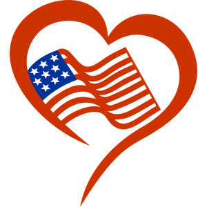 Silhouette Design Store - View Design #203530: flag 4 july love