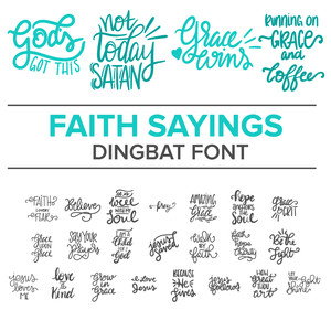 Silhouette Design Store - View Design #273430: faith sayings dingbat font