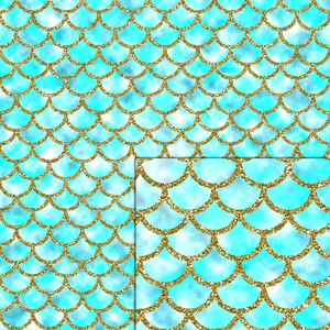 Silhouette Design Store - View Design #269650: mermaid glitter gold pattern