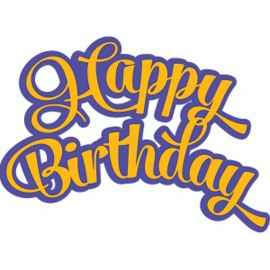 Silhouette Design Store - View Design #42570: happy birthday curve