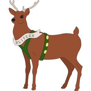 Silhouette Design Store - View Design #4970: reindeer blitzen