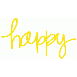 Silhouette Design Store - View Design #56580: cursive happy