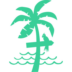 Silhouette Design Store - View Design #207701: tropical island tree sign