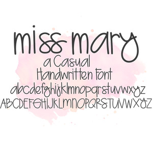 Silhouette Design Store - View Design #196231: miss mary font