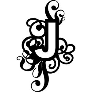 Silhouette Design Store - View Design #3081: Monogram J