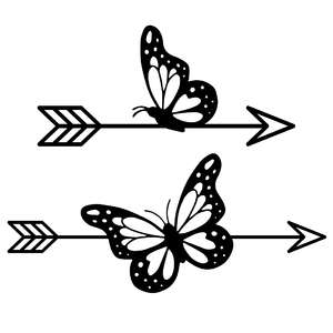 Silhouette Design Store - View Design #334322: butterfly arrows set