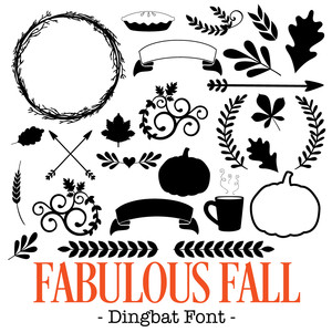 Silhouette Design Store - View Design #280442: fabulous fall dingbat font