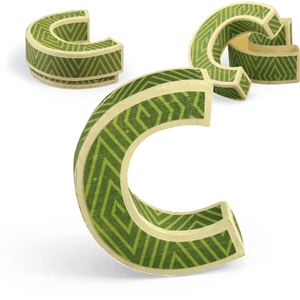 Silhouette Design Store - View Design #28782: 3d c letter box