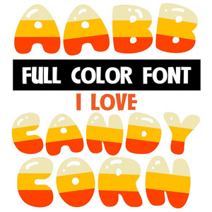 Silhouette Design Store - View Design #303813: i love candy corn font