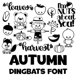 Silhouette Design Store - View Design #218043: fall dingbats font