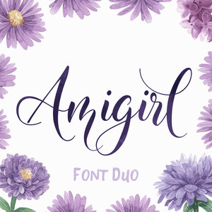 Silhouette Design Store - View Design #271343: amigirl font duo