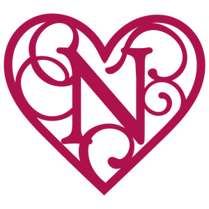 Silhouette Design Store - View Design #173773: heart flourish monogram n