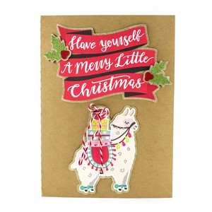 Silhouette Design Store - View Design #235393: llama christmas card