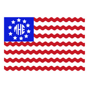 Silhouette Design Store - View Design #137114: us ric rac flag monogram ...