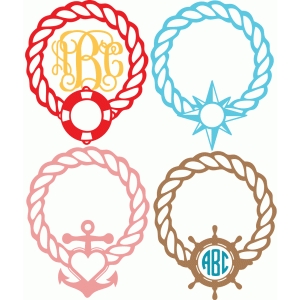 Silhouette Design Store - View Design #81534: nautical rope frame set
