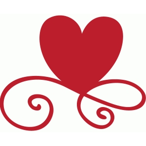 Silhouette Design Store - View Design #73944: heart scroll
