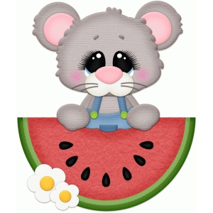 Silhouette Design Store - View Design #89625: mouse eating watermelon