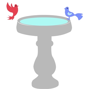 Silhouette Design Store - View Design #29055: bird bath