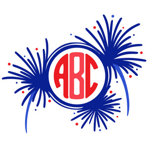 Silhouette Design Store - View Design #203416: fireworks monogram frame