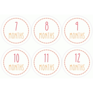 Silhouette Design Store - View Design #74046: month stickers 7-12 pink