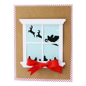 Silhouette Design Store - View Design #161056: santa window pane card