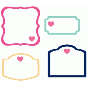 Silhouette Design Store - View Design #72196: set of 4 heart labels