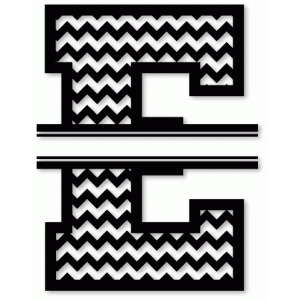 Silhouette Design Store - View Design #65847: chevron split monogram e