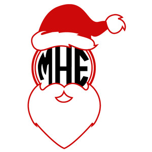 Silhouette Design Store - View Design #159577: santa beard monogram frame