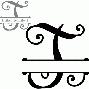 Silhouette Design Store - View Design #69687: split initial letter t