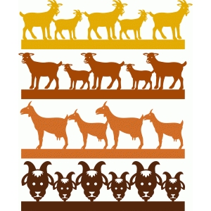 Silhouette Design Store - View Design #62128: goat borders set