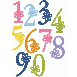 Silhouette Design Store - View Design #39448: flower alpha - numbers