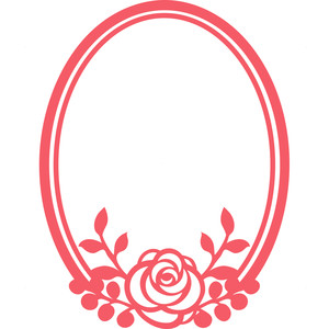 Silhouette Design Store - View Design #159868: rose oval frame
