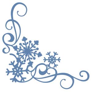 Silhouette Design Store - View Design #104278: 3 snowflake corner border