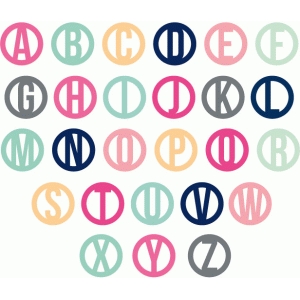Silhouette Design Store - View Design #64178: circle monogram alphabet