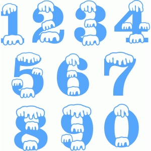 Silhouette Design Store - View Design #72288: snow numbers