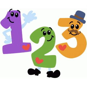 Silhouette Design Store - View Design #91619: cartoon numbers 1-3