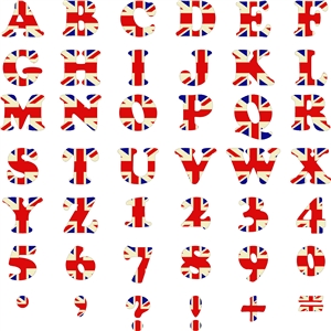 Silhouette Design Store - View Design #29329: retro union jack alphabet ...
