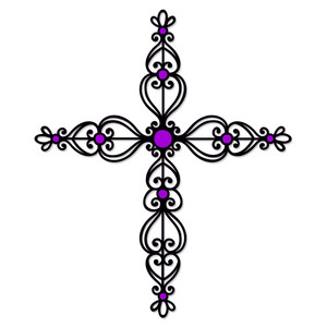 Silhouette Design Store - View Design #129659: jeweled wrought iron cross