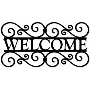 Silhouette Design Store - View Design #85289: wrought iron welcome sign