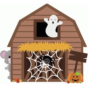 Silhouette Design Store - View Design #48699: haunted barn halloween